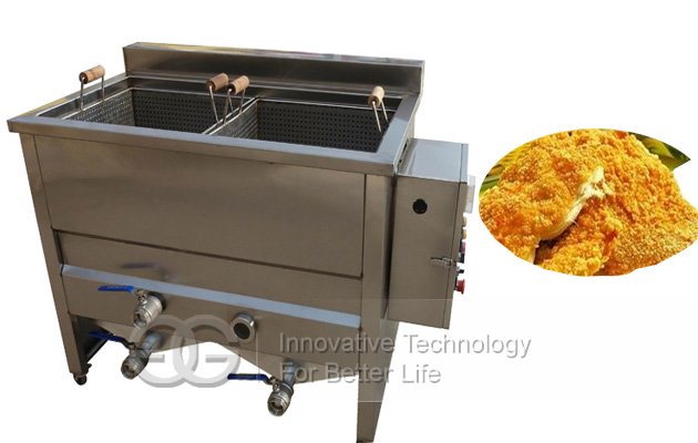 Double Tanks Commercial Coated Peanut Fryer Machine